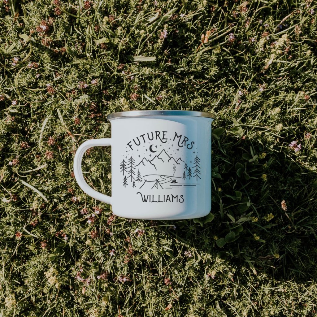 Future Mrs Wedding Enamel Camping Mug - Pine & Embers