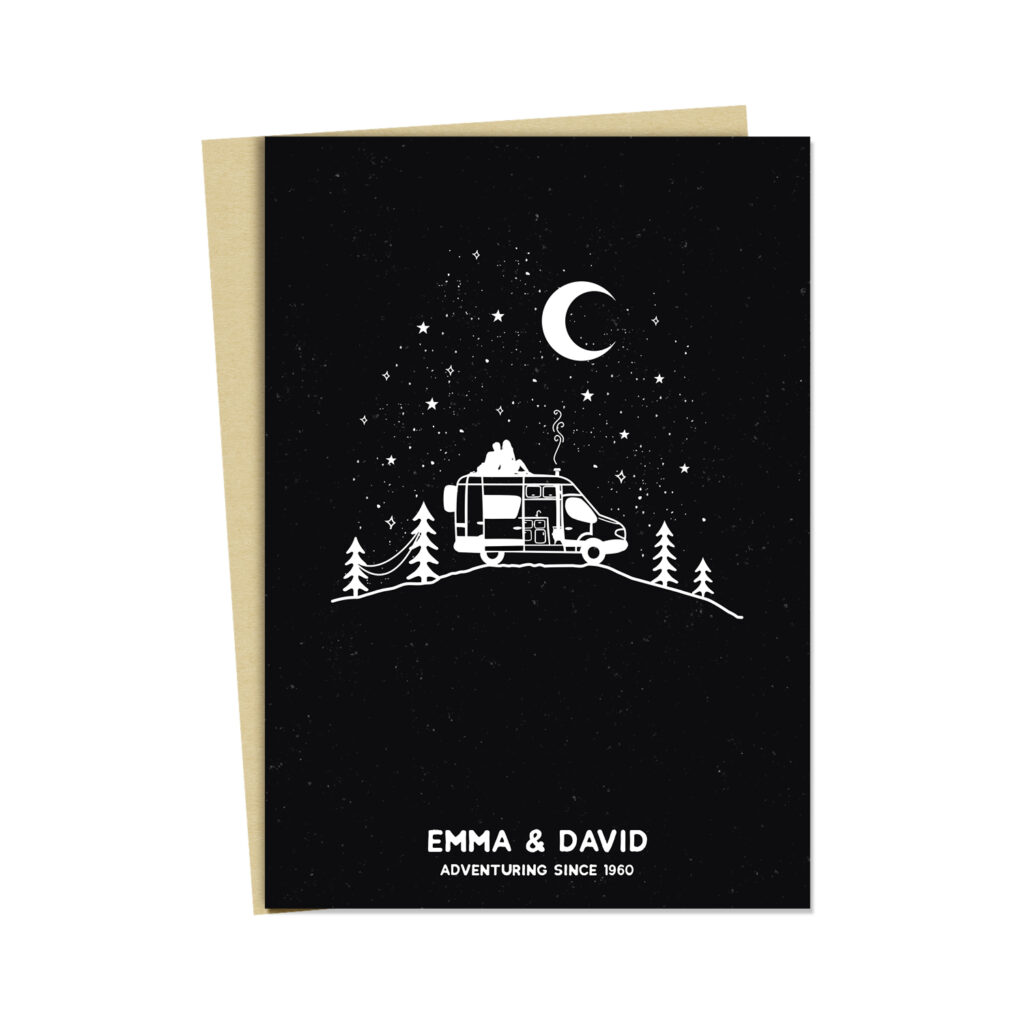 Personalised Couple Campervan Card - Pine & Embers