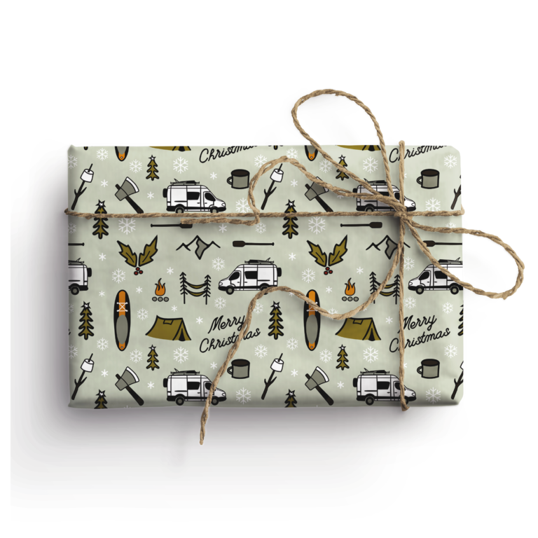 Campervan Adventure Christmas Wrapping Paper - Pine & Embers