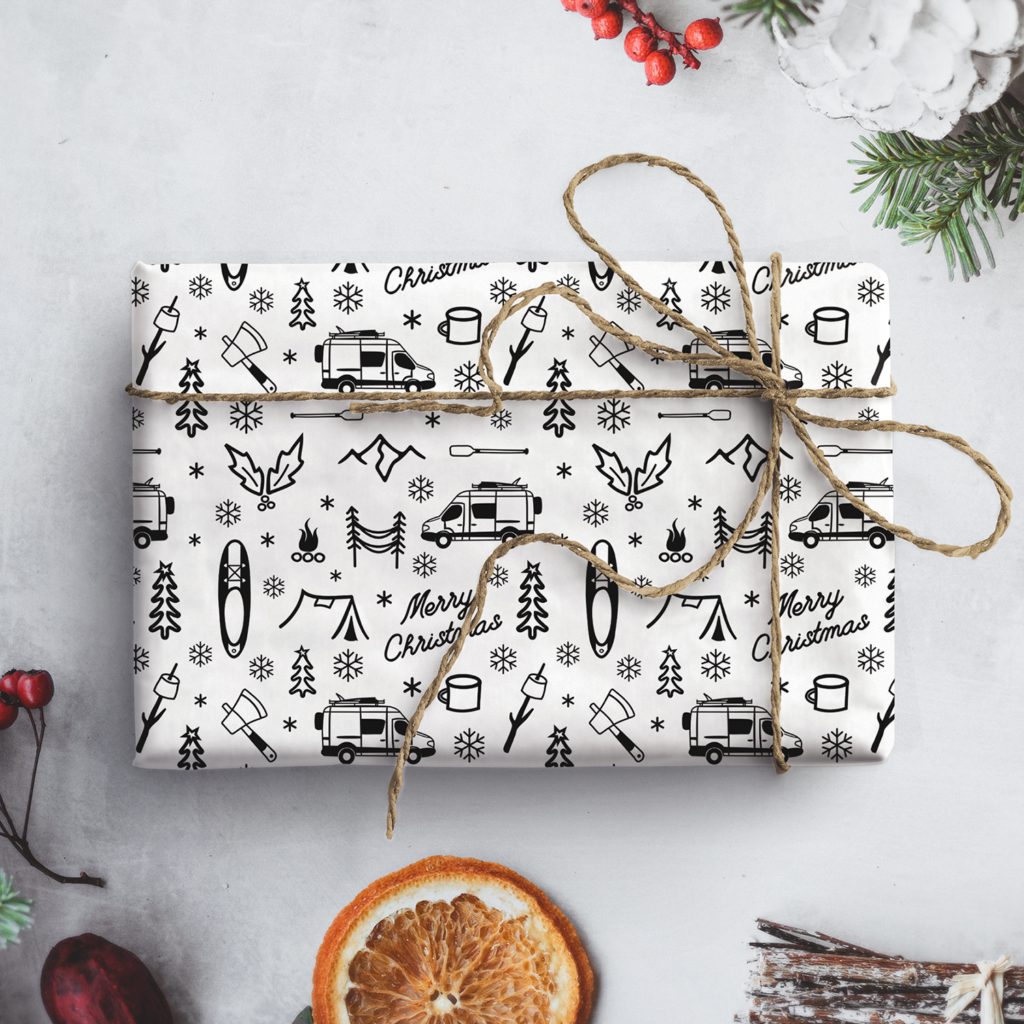 Van Life Adventure Christmas Wrapping Paper - Pine & Embers